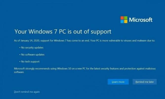 CompHome | Окончание поддержки Windows 7